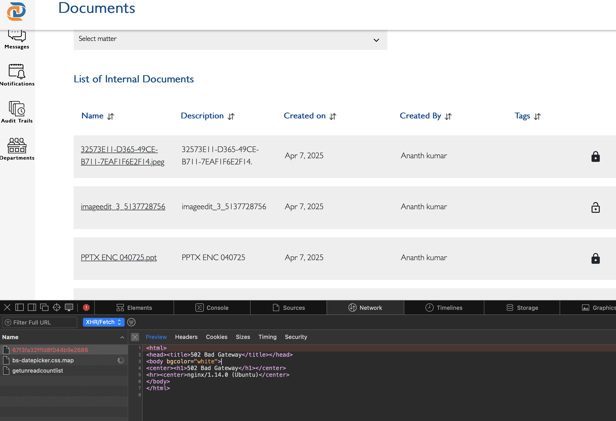 Bug #4405: Documents (View): The user is unable to encrypt or decrypt the documents that have ...